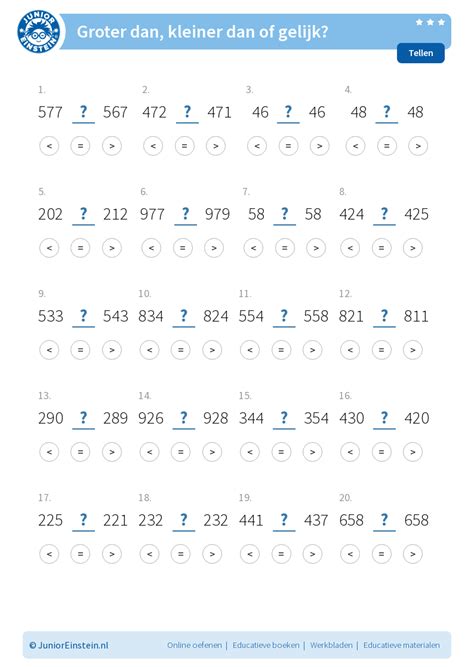 Groter Dan Kleiner Dan Of Gelijk