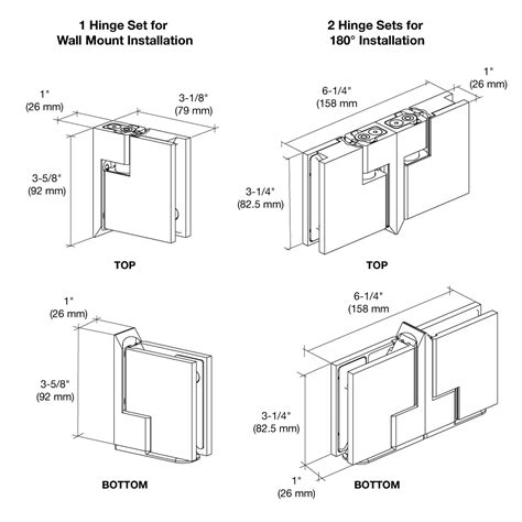 Crl Zer000ch Polished Chrome Zero Hinge Set