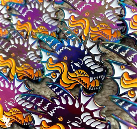 Misprint Rainbow Dragon Enamel Pins Anodized Metal Soft Enamel Pin Etsy