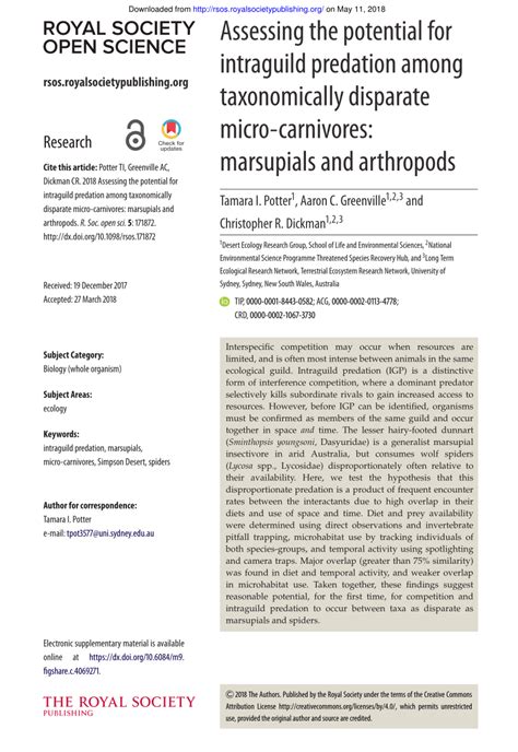 Pdf Assessing The Potential For Intraguild Predation Among Taxonomically Disparate Micro