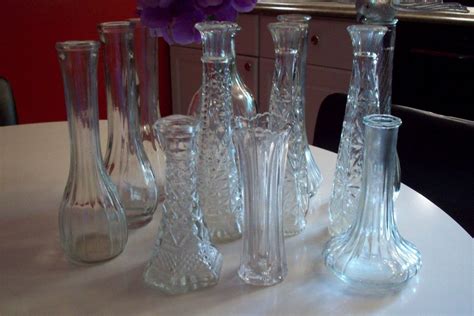 Old Clear Glass Vases Homystyle