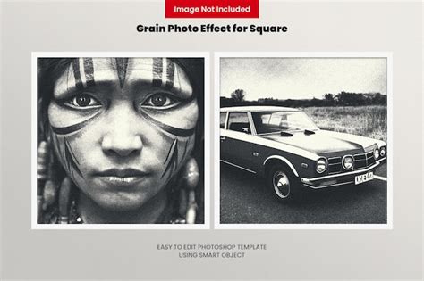 Premium Psd Grain Photo Effect For Square
