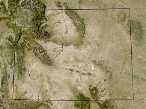 Wyoming United States Of America Low Res Satellite No Legend Stock