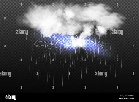 Sparkling Lightning On Black Background Bright Lighting Effects Stock