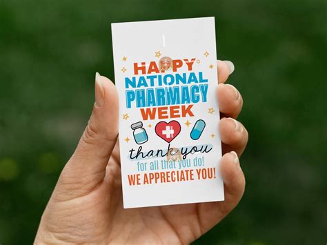 Pharmacy Week Tags Printable Pharmacist Thank You Gift Tag Happy
