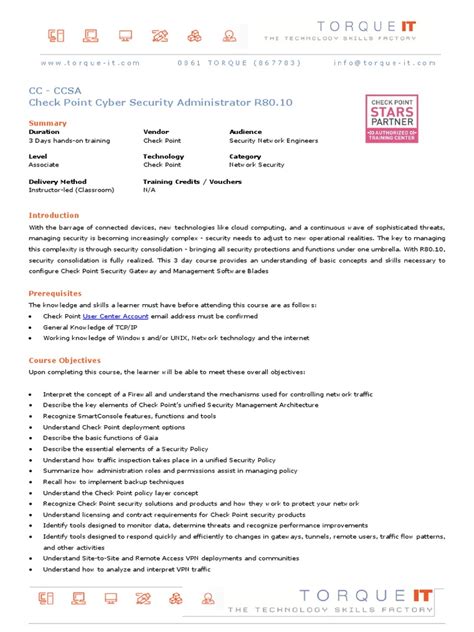 cc ccsa check point cyber security administrator r80 10 duration