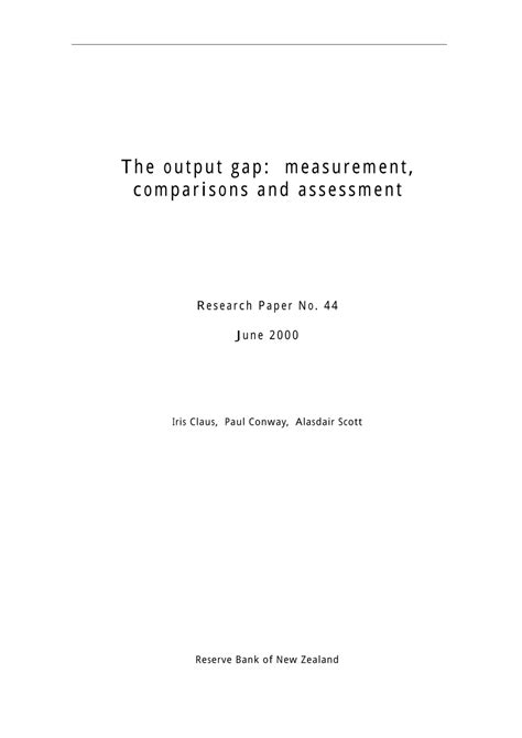 pdf the output gap measurement comparisons and assessment