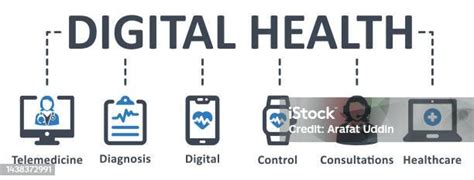 디지털 건강 아이콘벡터 일러스트 레이 션입니다 디지털 건강 의료 건강 관리 원격 의료 진단 전자 건강 인포 그래픽 서식 파일