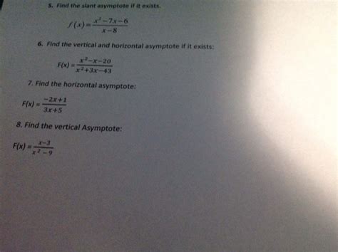Solved Find The Slant Asymptote If It Exists F X X 2 Chegg Com