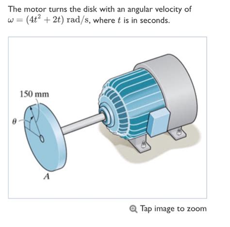 Solved The Motor Turns The Disk With An Angular Velocity Of