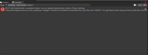 Unity Error CS8357 Deterministic Compilation Failed