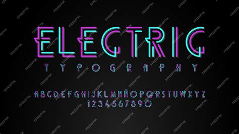 Premium Vector Modern Typography With Neon Lights Effect