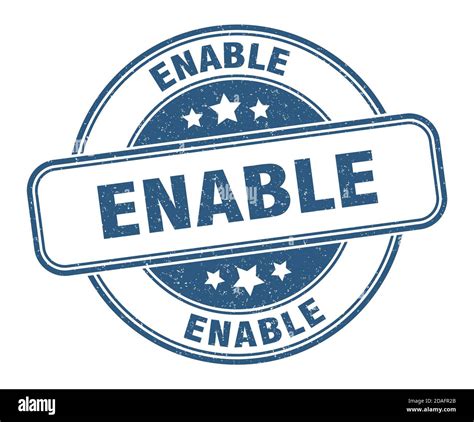 Enable Stamp Enable Sign Round Grunge Label Stock Vector Image Art