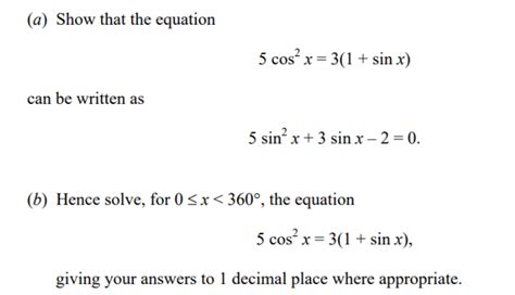 A Level Maths Trigonometry Proof Help Rhomeworkhelp