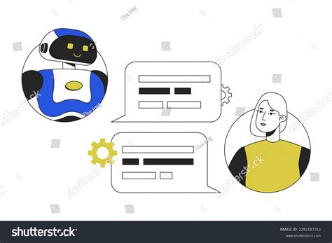 Conversational Ai Chatbot Line Concept Vector Stock Vector Royalty Free 2282187211 Shutterstock