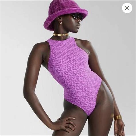 Fendi X Skims Purple Sleeves Bodysuit Size Depop
