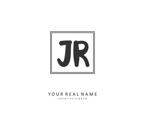 Jr Initial Letter Handwriting And Signature Logo A Concept Handwriting