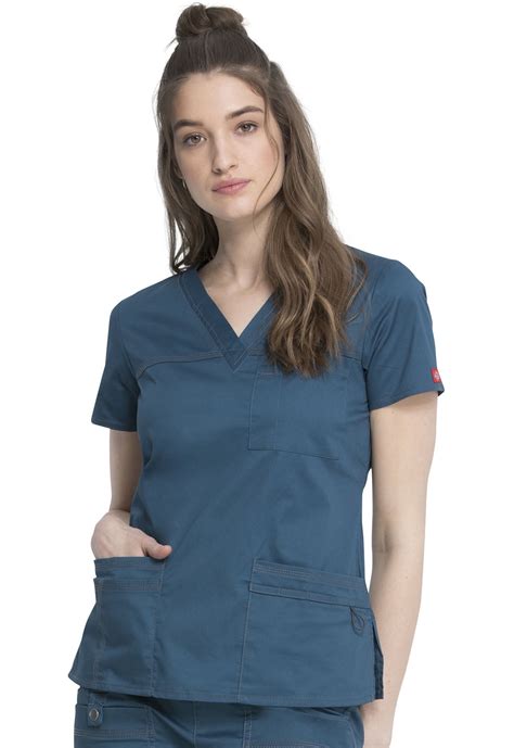 Dickies Gen Flex Scrubs Top For Women V Neck 817455
