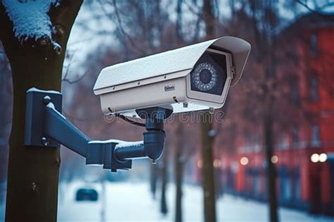 Close Up City Surveillance Camera For Enhanced Urban Safety Monitoring