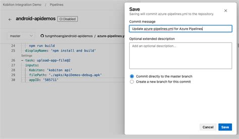 Upload An App Using Azure DevOps Kobiton Docs