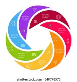Vector Connected Spiral Infographic Diagram Circular Stock Vector