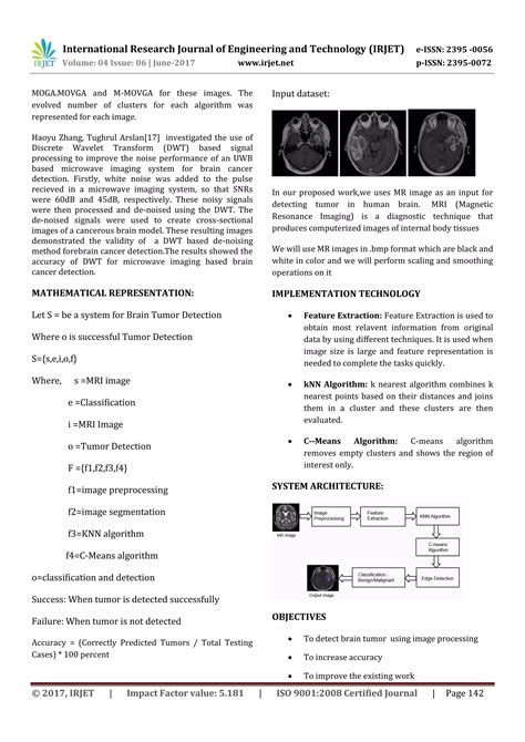 Optimizing Problem Of Brain Tumor Detection Using Image Processing Pdf