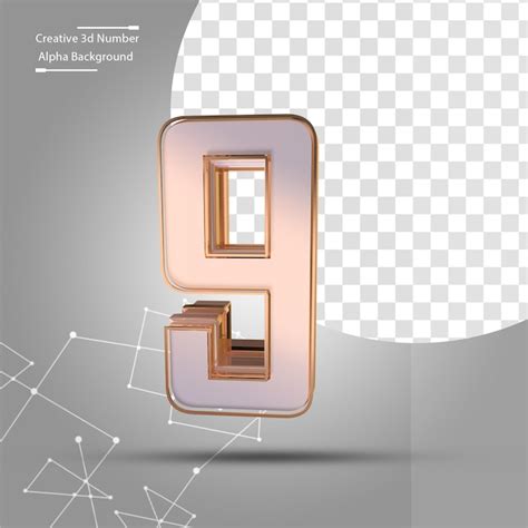 Premium Psd Clean Gold 3d Number 9