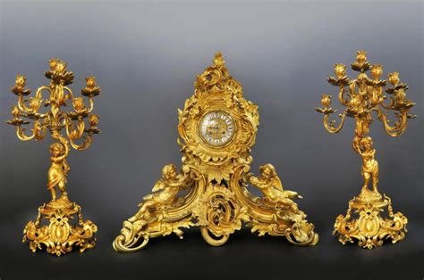 Sold Price Large French Figural Bronze Clock Set 19th C Invalid