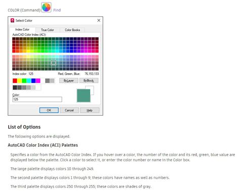 solved assign name to numbered color in autocad color index aci