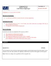 CS605 3 Assignment Solution Docx Assignment No 03 Semester Fall