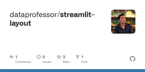 GitHub Dataprofessor Streamlit Layout