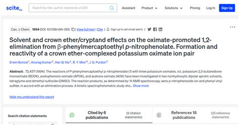 Solvent And Crown Ethercryptand Effects On The Oximate Promoted 12