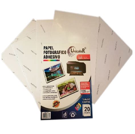 PAPEL FOTOGRAFICO UNICOLOR CARTA GRAMOS ADHESIVO X HOJAS