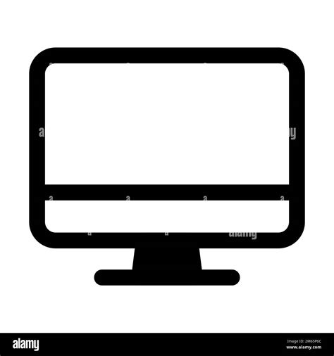 Desktop Icon Line Isolated On White Background Black Flat Thin Icon On Modern Outline Style