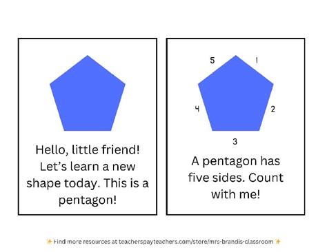 Shape Book Pentagon By Mrs Brandis Classroom Tpt