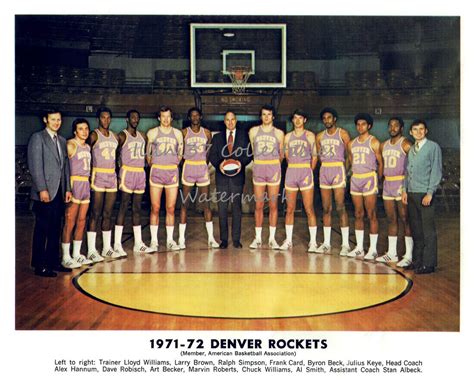 1971 72 Denver Rockets Aba Basketball 8x10 Team Photo Larry Brown Ralph
