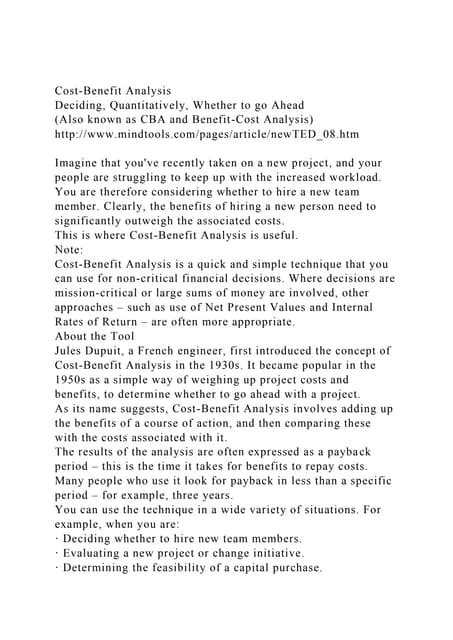 Cost Benefit Analysis Ppt