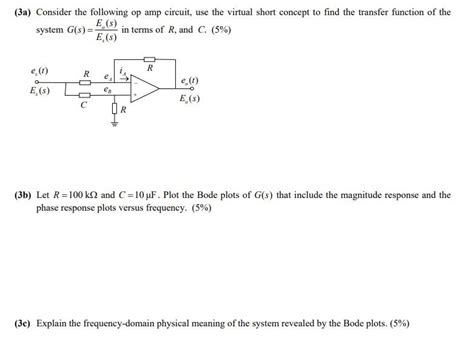 Solved 3a Consider The Following Op Amp Circuit Use The