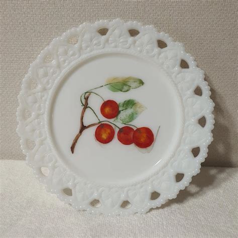 미국 빈티지 앵두 밀크글라스 투각접시 당근마켓 중고거래