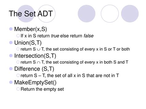 Ppt The Set Adt List And Tree Implementations Powerpoint Presentation
