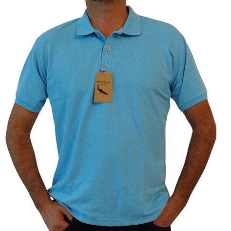 Camisa Polo Manga Curta Em Piquet Premium Azul Turquesa Peacock Brasil