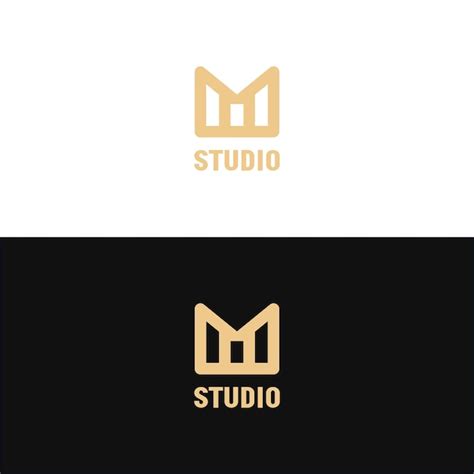 미니멀 리터 M 로고 디자인 프리미엄 벡터