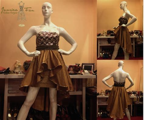 Jessica Tan Gold Cocktail Dress