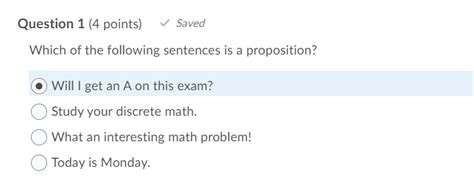 Solved Question 1 4 Points Saved Which Of The Following