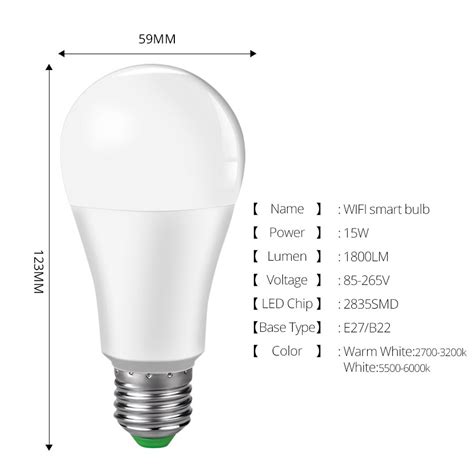 15w Smart Bulb B22 E27 Wifi Led Light Bulb 85 265v Grandado