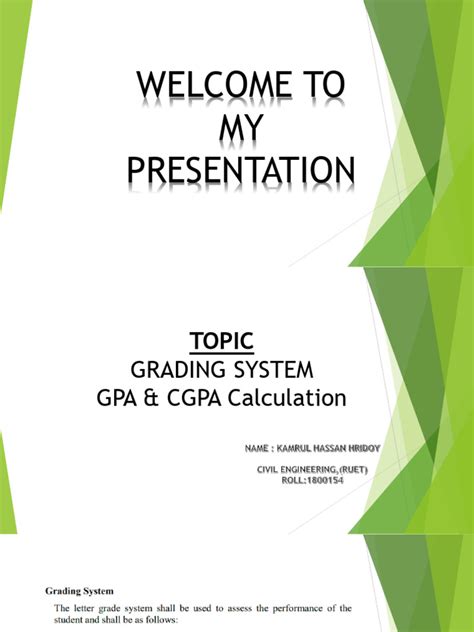 Grading System Cgpa Calculation Pdf