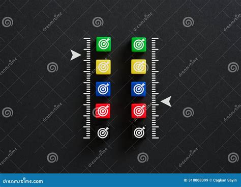 Level Indicator Measuring The Levels Of Goal Achievement Stock Image