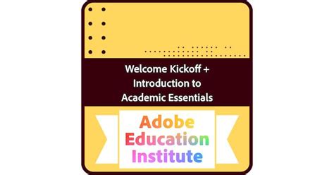 Ozioma Anidobe On Linkedin Welcome Kickoff Introduction To Academic Essentials Adobe Education