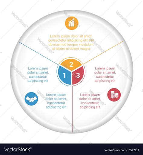 Pie Chart Diagram Data Options For Text Area Vector Image
