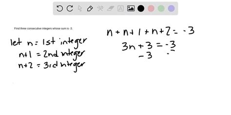 solve each number word problem find three consecutive integers whose